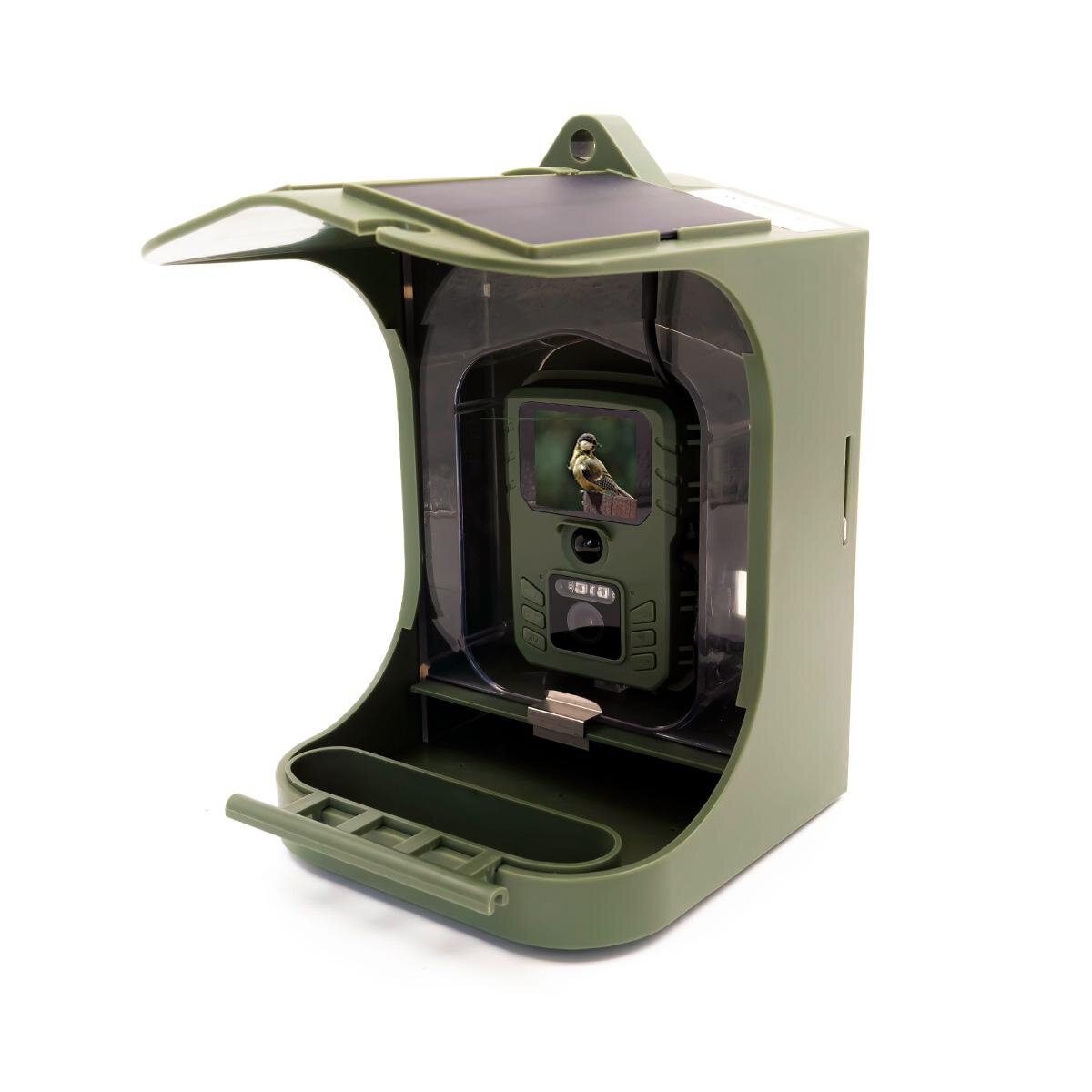 Кормушка для птиц с Wi-Fi камерой 5mp на солнечной батарее Филин 303W-HC (WiFi), 3000 мАч, 1080p, 2,0-дюймовый цветной TFT-ЖК-дисплей, интеллектуально