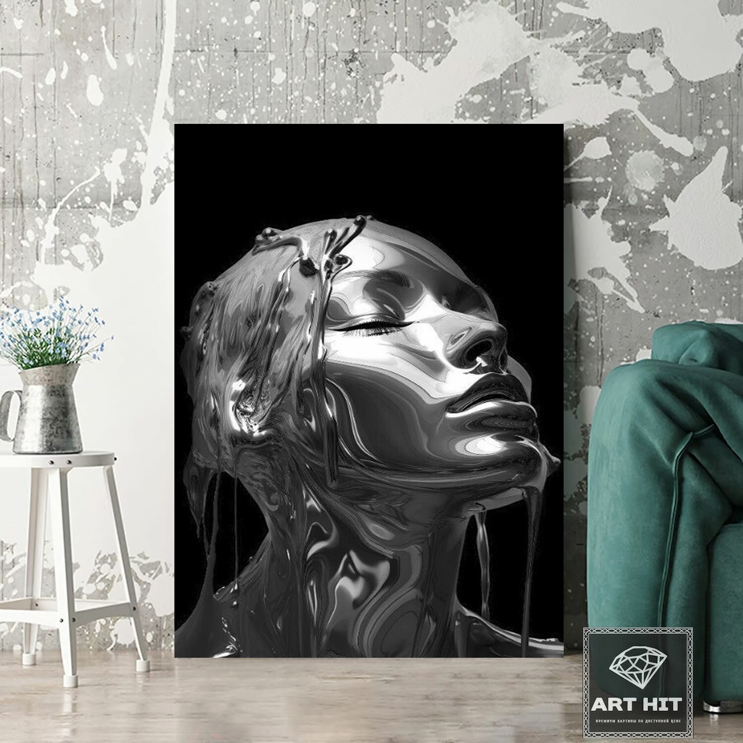 Картина Лица серебряных людей, 30х40 см.