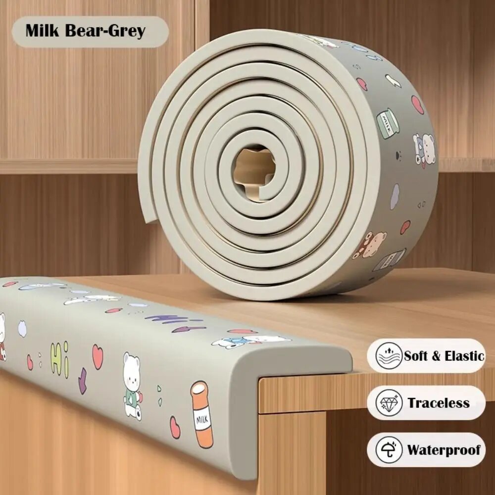 Детские угловые бампера NBR 2 метра Milk Bear-Grey