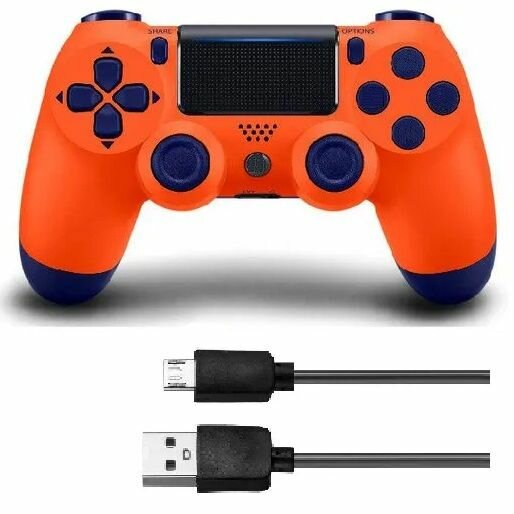 Геймпад для ПК и консоли Плей Стейшн 4 дуал шок (оранжевый)