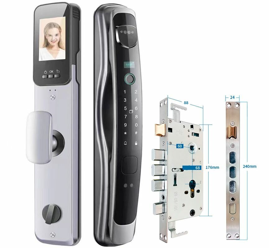 Биометрический умный замок с защитой от взлома XTD CS7 A3 в комплекте врезной замок 24x240