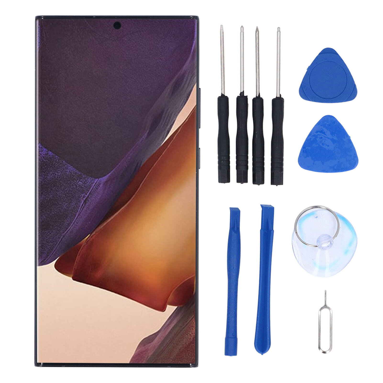 ЗаменаэкранателефонаNote20Ultra5GSMN986B: сенсорныйдисплей, дигитайзер, ремонтныезапчастисрамкойиинструментами.