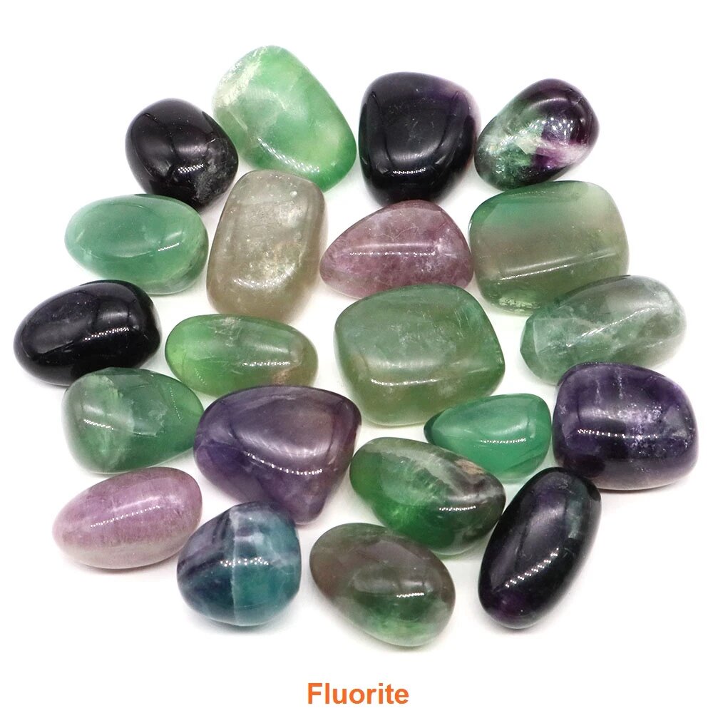 Океанский синий обсидиан, галтованные камни Изумрудный, 1PC, Fluorite