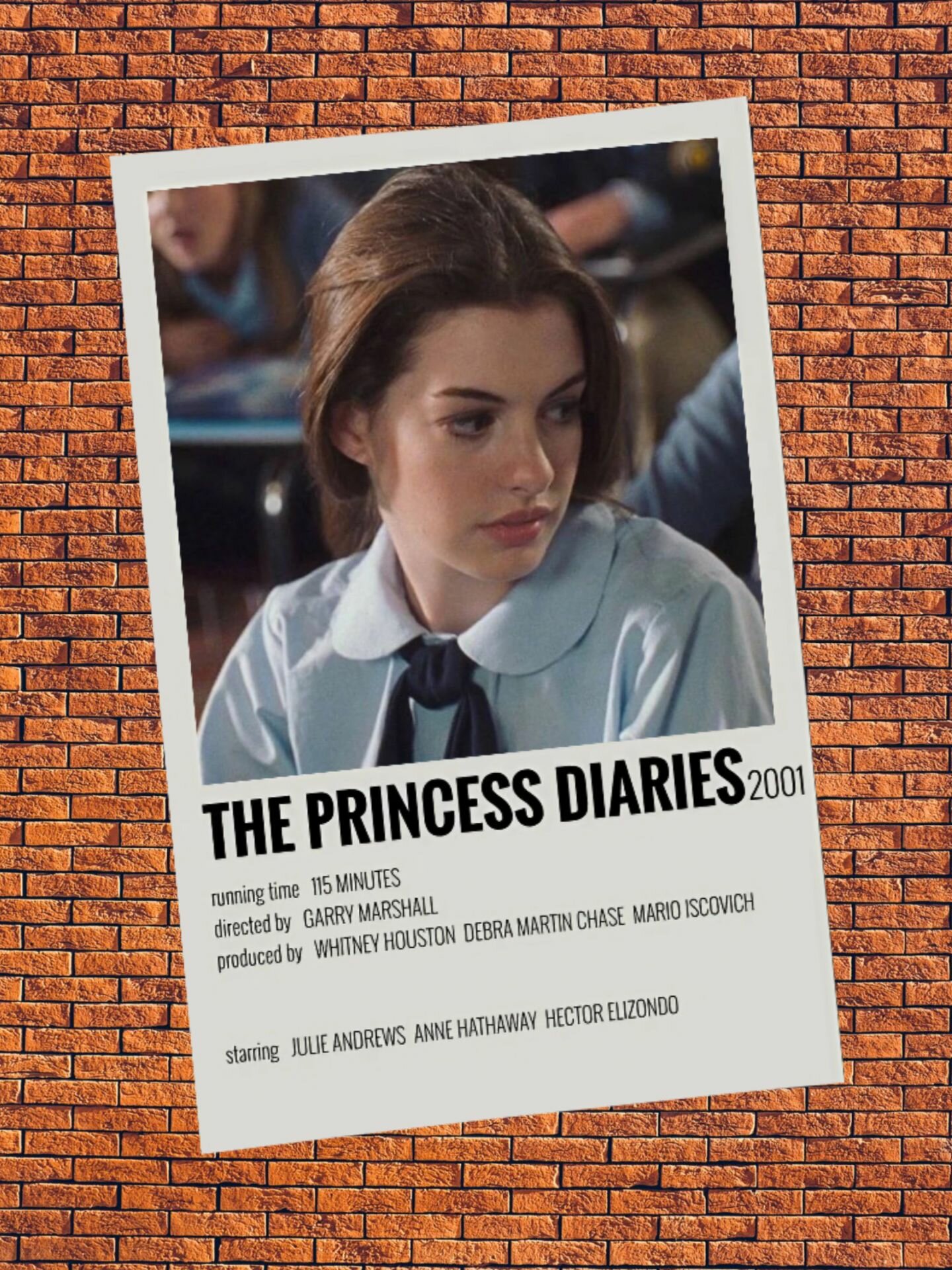 Постер "Дневники принцессы" в стиле "полароид", формат А3, 297 х 420 мм, глянцевый