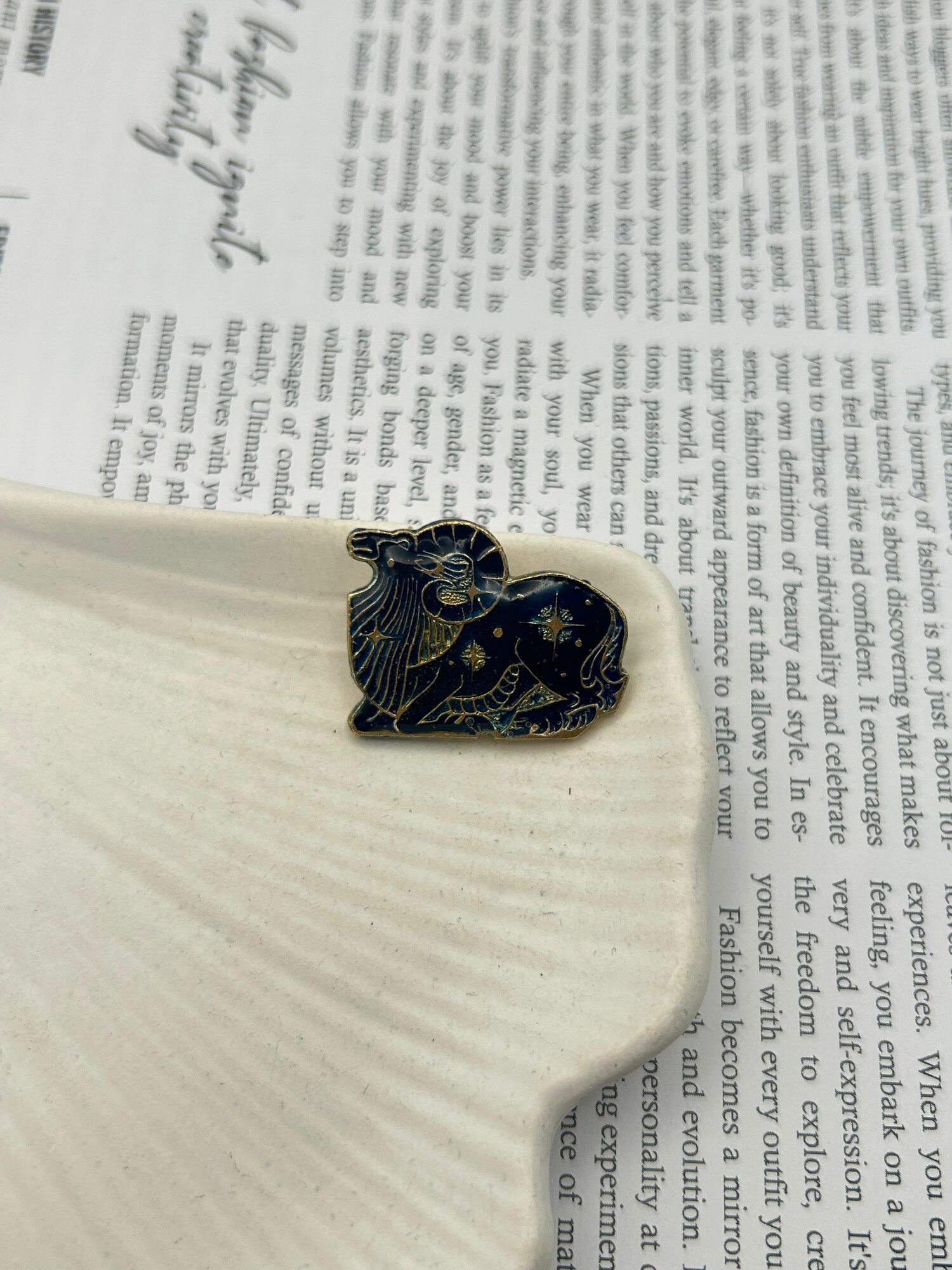 Советская винтажная брошь значок, Знак зодиака овен, клеймо