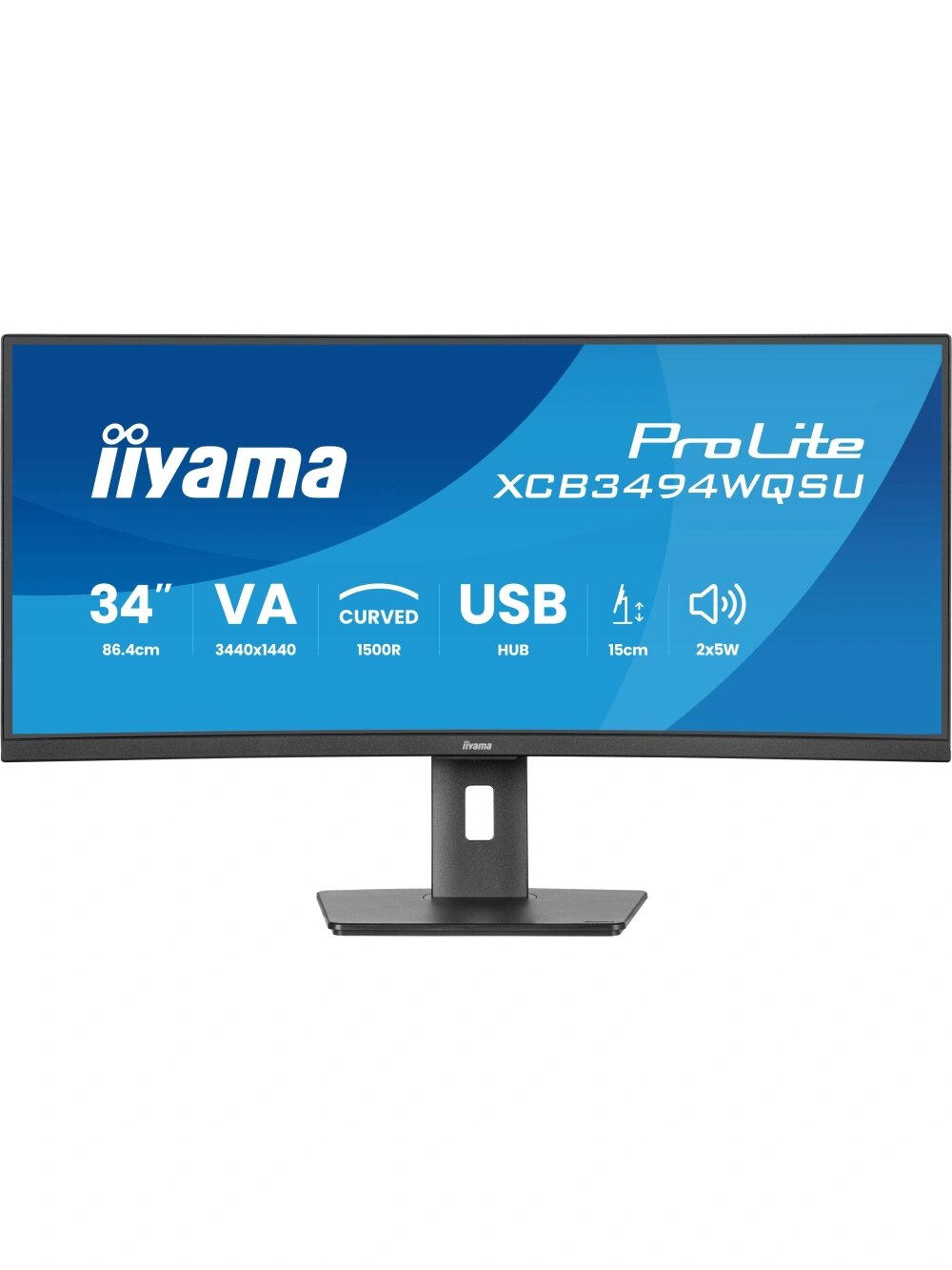 Монитор 34" Iiyama ProLite XCB3497WQSNPH-B1, 3440х1440, 120 Гц, VA, черный