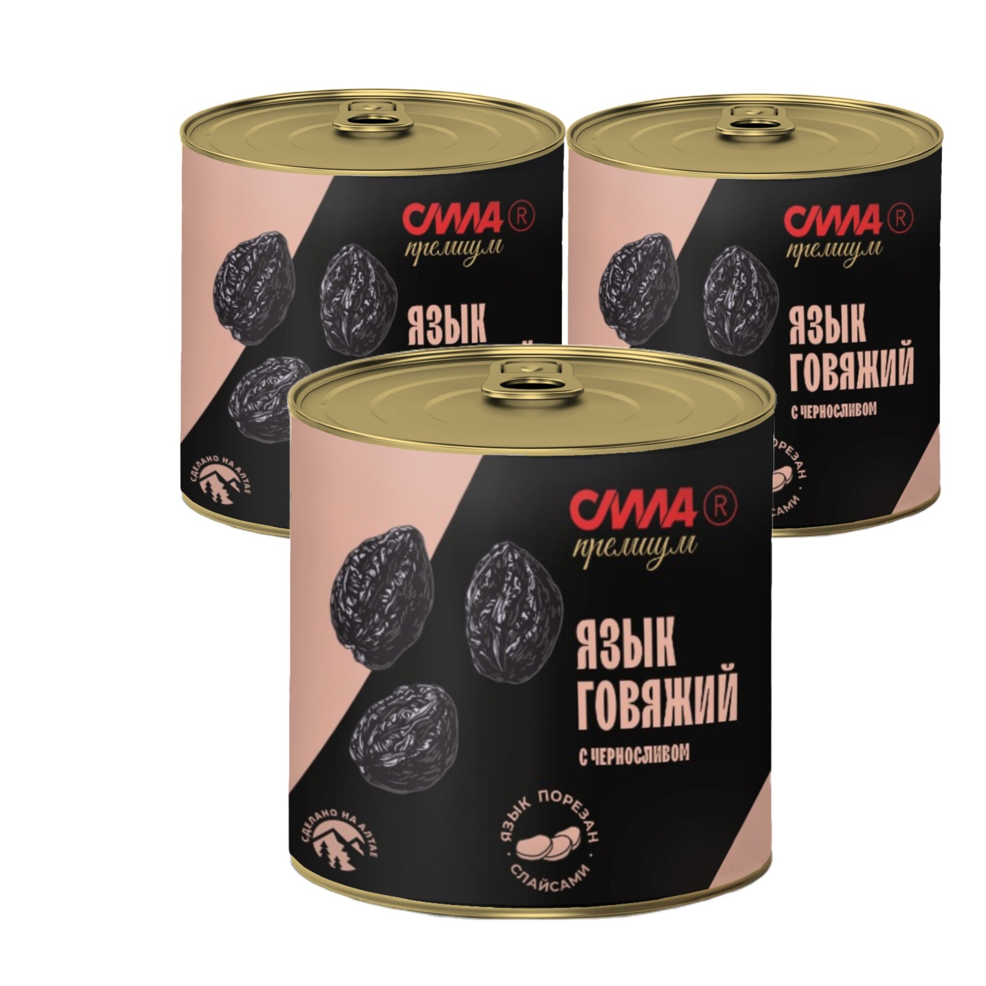 Язык говяжий сила в собственном соку с черносливом 3 шт*250 г