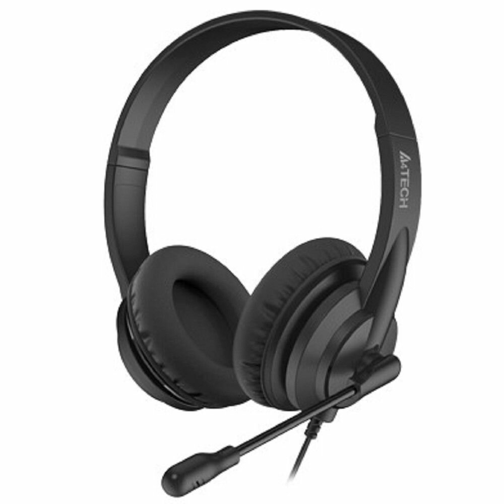 A4Tech Наушники HU - 10 черный 2м накладные USB