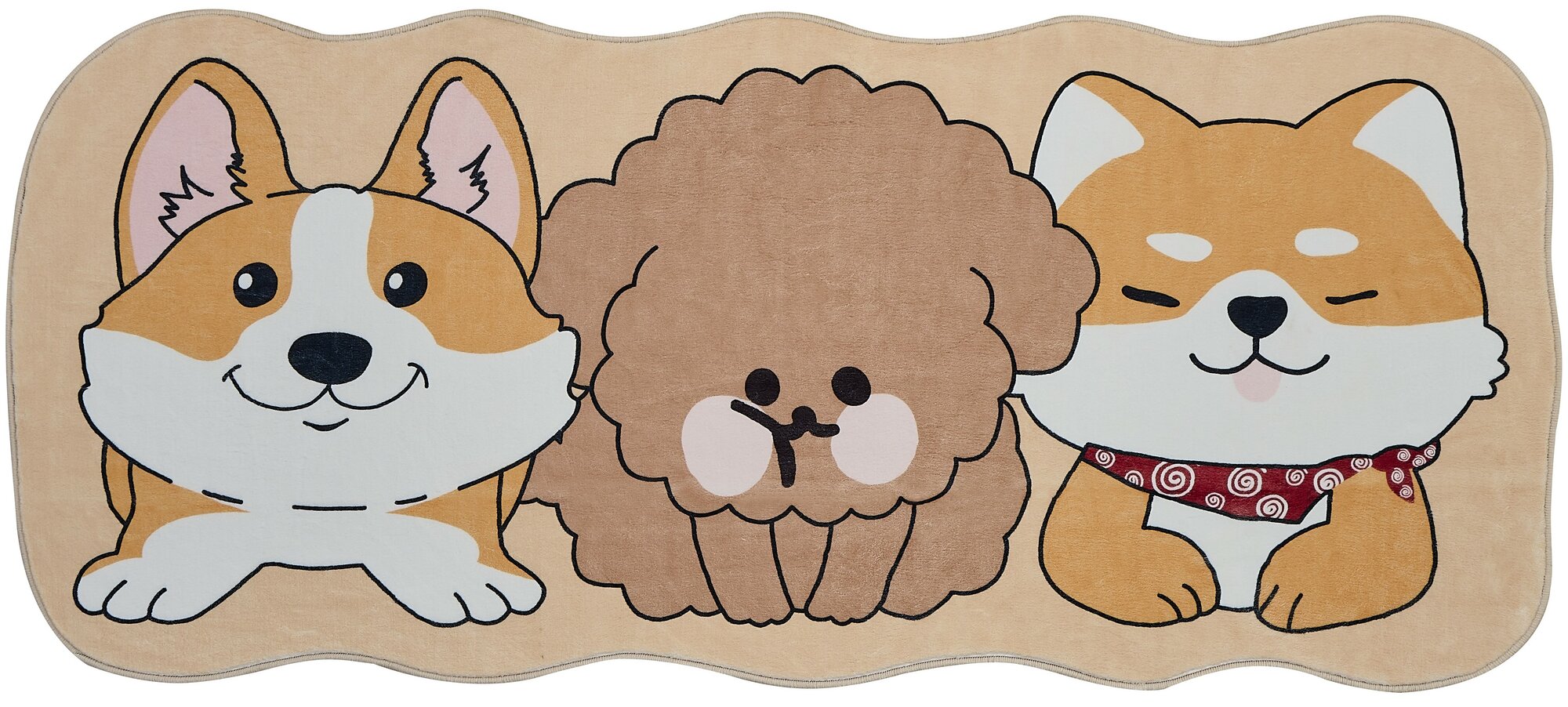 Коврик детский Kindora AD-194 "Трое Друзей" 60х140см, искусственный мех, противоскользящий