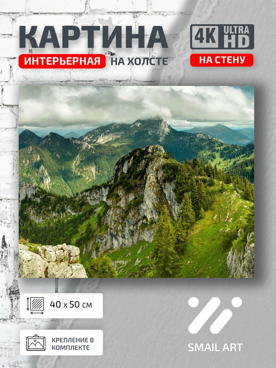 Картина на холсте интерьерная 40 на 50 на стену Горы Landscape для гостиной пейзаж интерьер