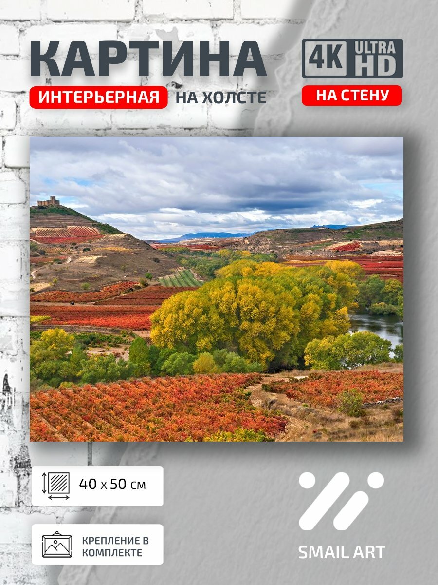 Картина на холсте интерьерная 40 на 50 на стену Полярекахолм Landscape для кабинета пейзаж