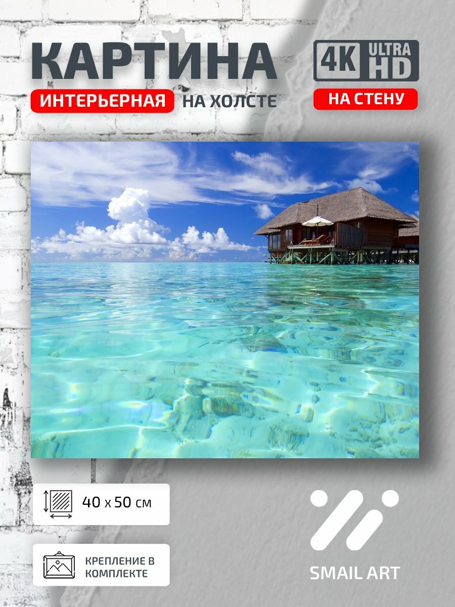 Картина на холсте интерьерная 40 на 50 на стену Дом Landscape для гостиной пейзаж интерьер