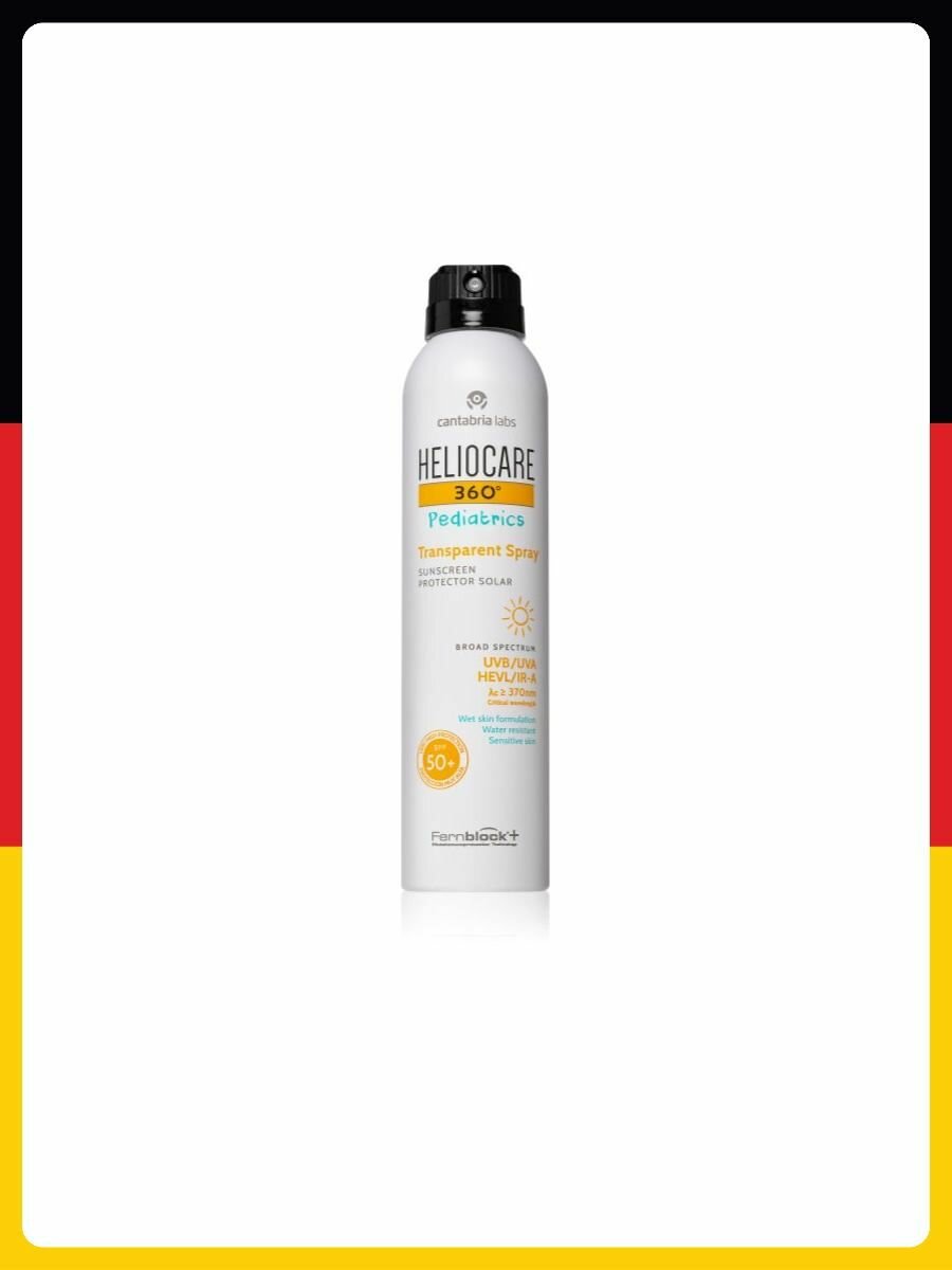 Средство солнцезащитное детское HELIOCARE 360 Pediatrics Transparent Spray protective spray for children SPF 50, 200 мл