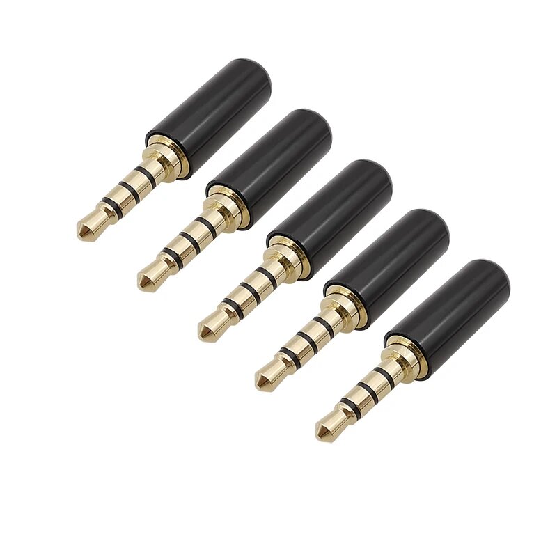 Лочеук 3,5 мм 4-полюсный аудио разъем для ремонта наушников 3.5mm 4Pole Black