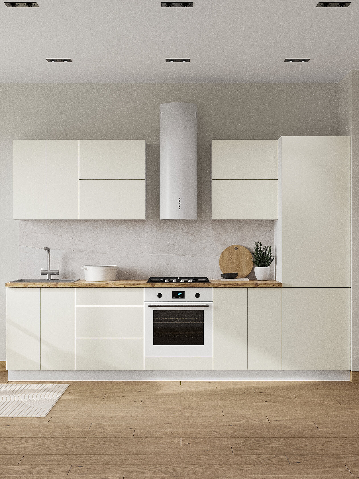 Кухонный гарнитур Тандем 3 м, мебель для дома и кухни, Белый / Меланж