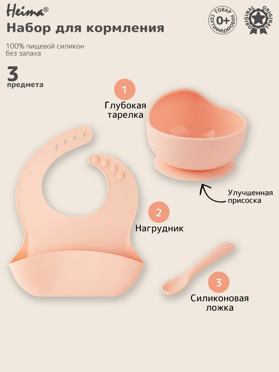 Набор детской силиконовой посуды для кормления