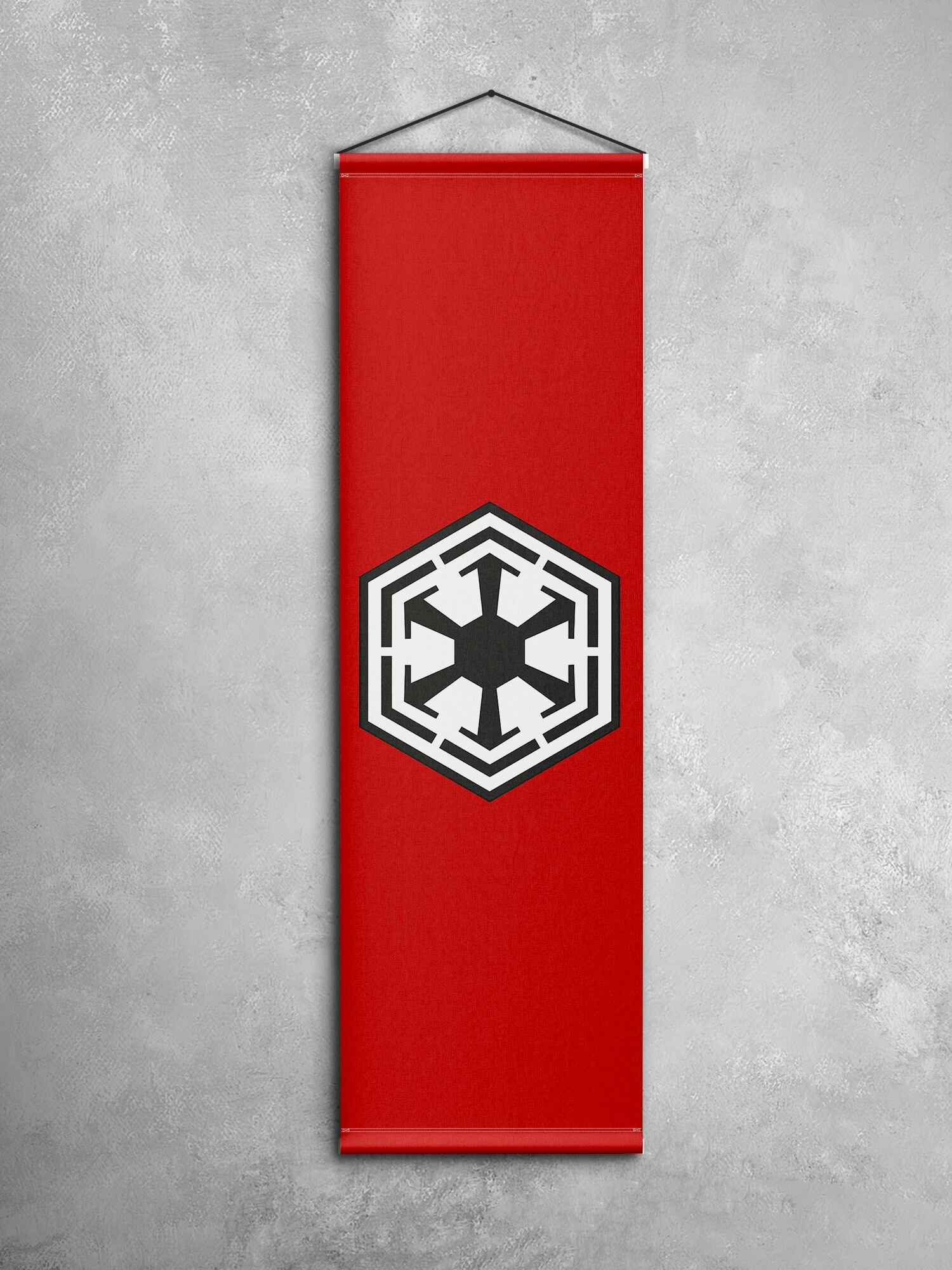 Вертикальный флаг Империи из Звёздных войн, 50х150 см на шёлке