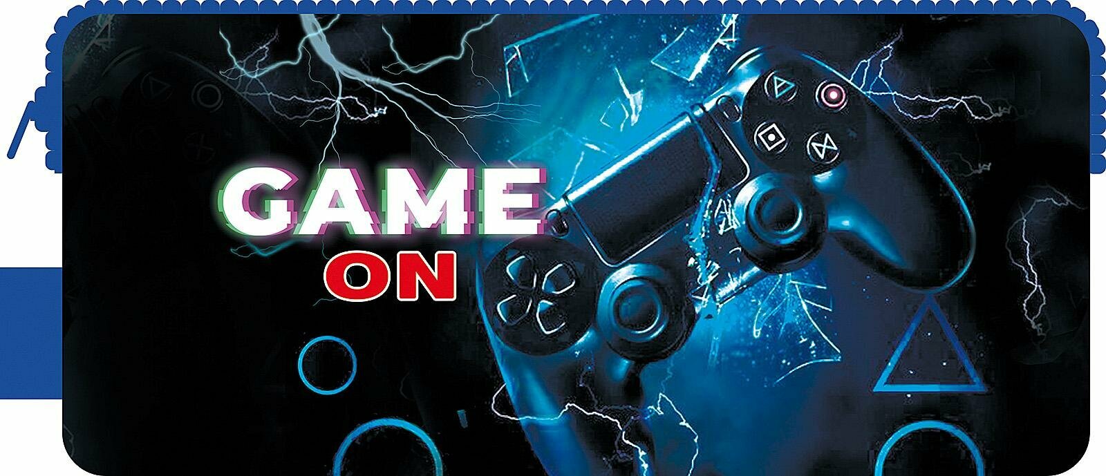 Пенал-косметичка на молнии 200х90х40 мм, ткань, с ручкой, принт «Game on», двусторонняя печать