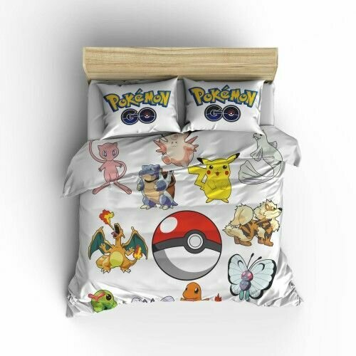 Арт комплект постельного белья Покемоны 1.5 спальный, 70/70