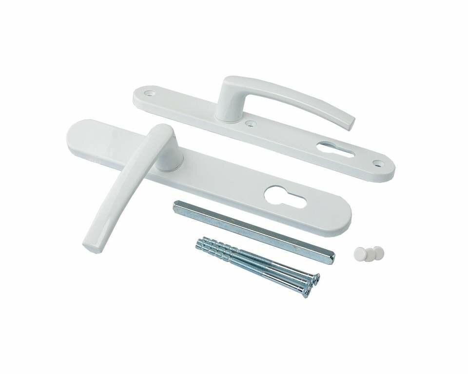 Гарнитур нажимной с подпружиниванием Mezut 35/92 (3 винта) белый RAL9016