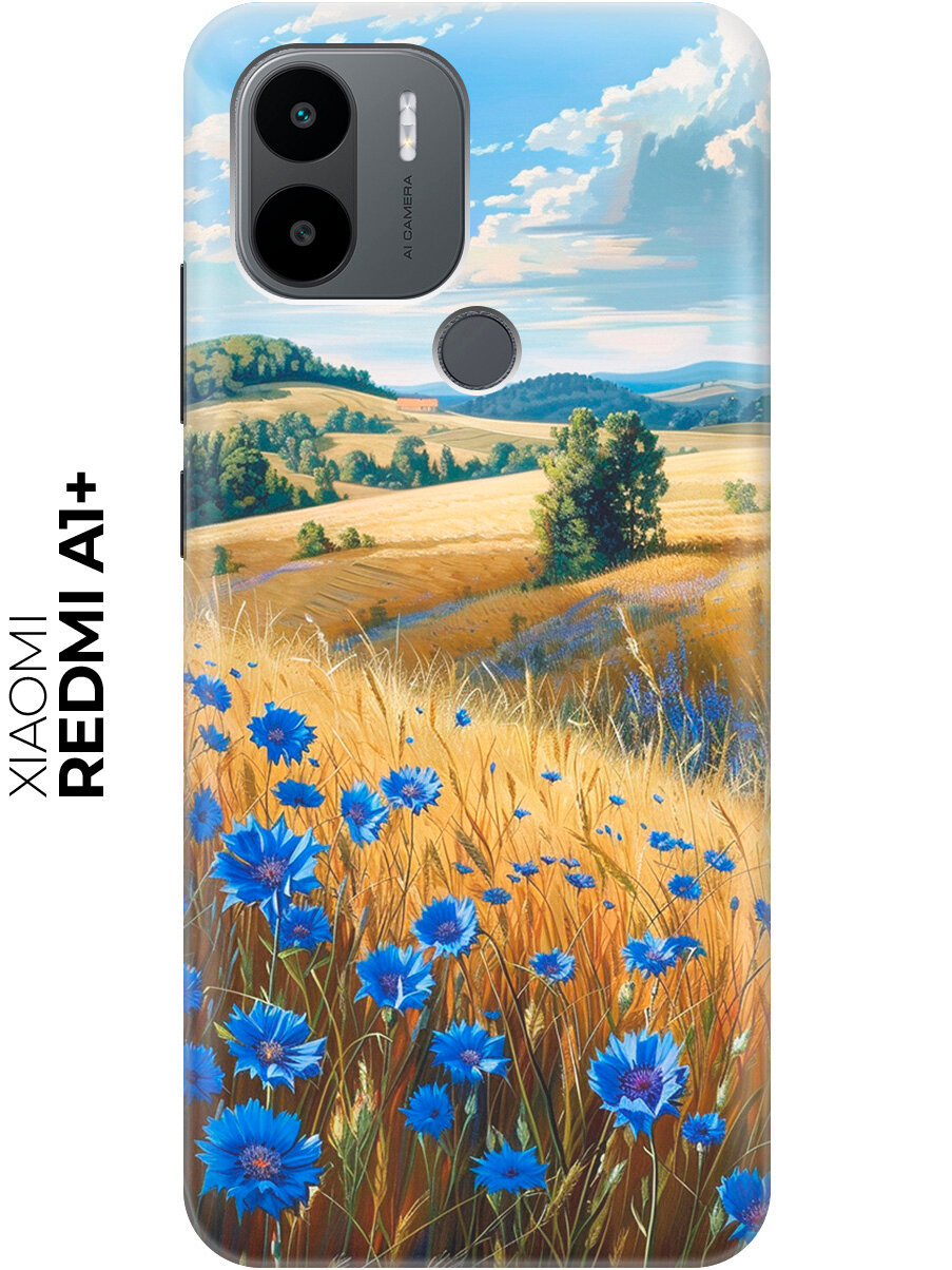 Силиконовый чехол на Xiaomi Redmi A1+ / A2+ / Poco C50 / C51 / Сяоми Редми А1 Плюс / А2 Плюс / Поко С50 / С51 с рисунком "Поле васильков"