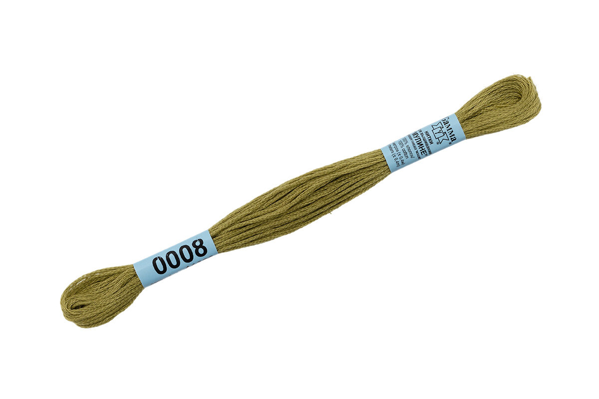 Мулине "Gamma" 100% хлопок 8 м №0008 оливковый