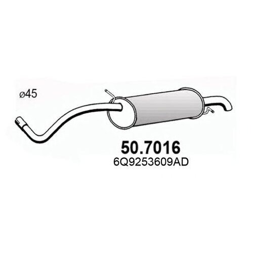 Глушитель выхлопных газов конечный, ASSO 50.7016 (1 шт.)