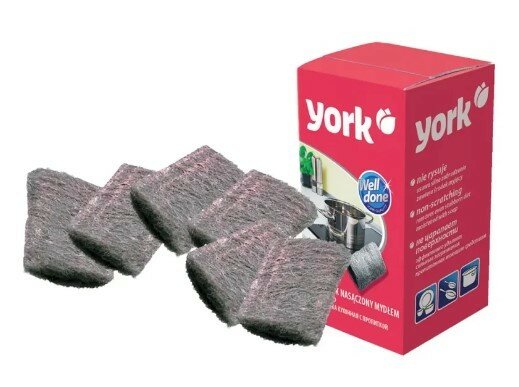 Набор из 3 штук Губка с пропиткой York металлическая 6шт
