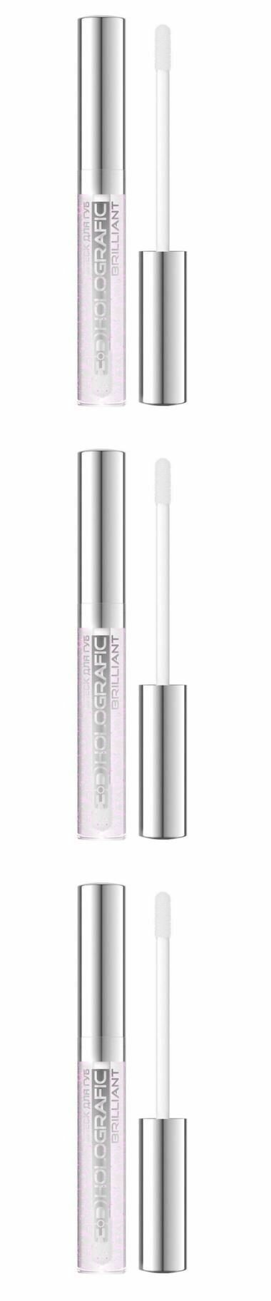 Eveline Cosmetics Блеск для губ 3D Holografic Brilliant, тон №80, 9 мл, 3 шт