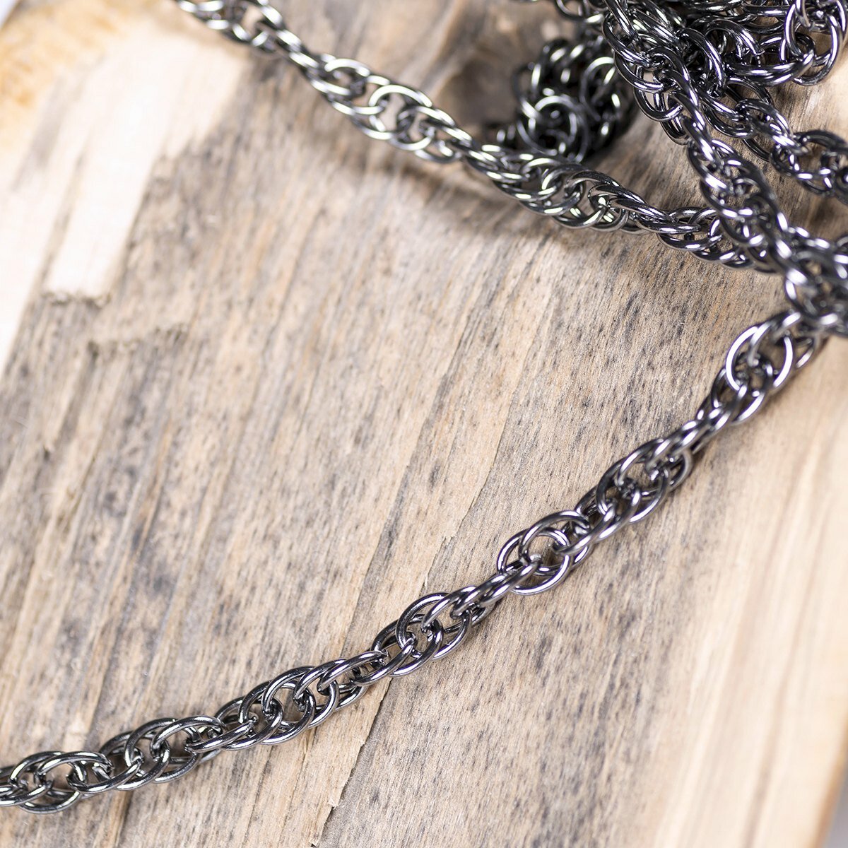 Цепь декоративная для бижутерии 3 м / цепочка для рукоделия /фурнитура для украшений, сталь цвет черный, 6.2x1.2 мм.