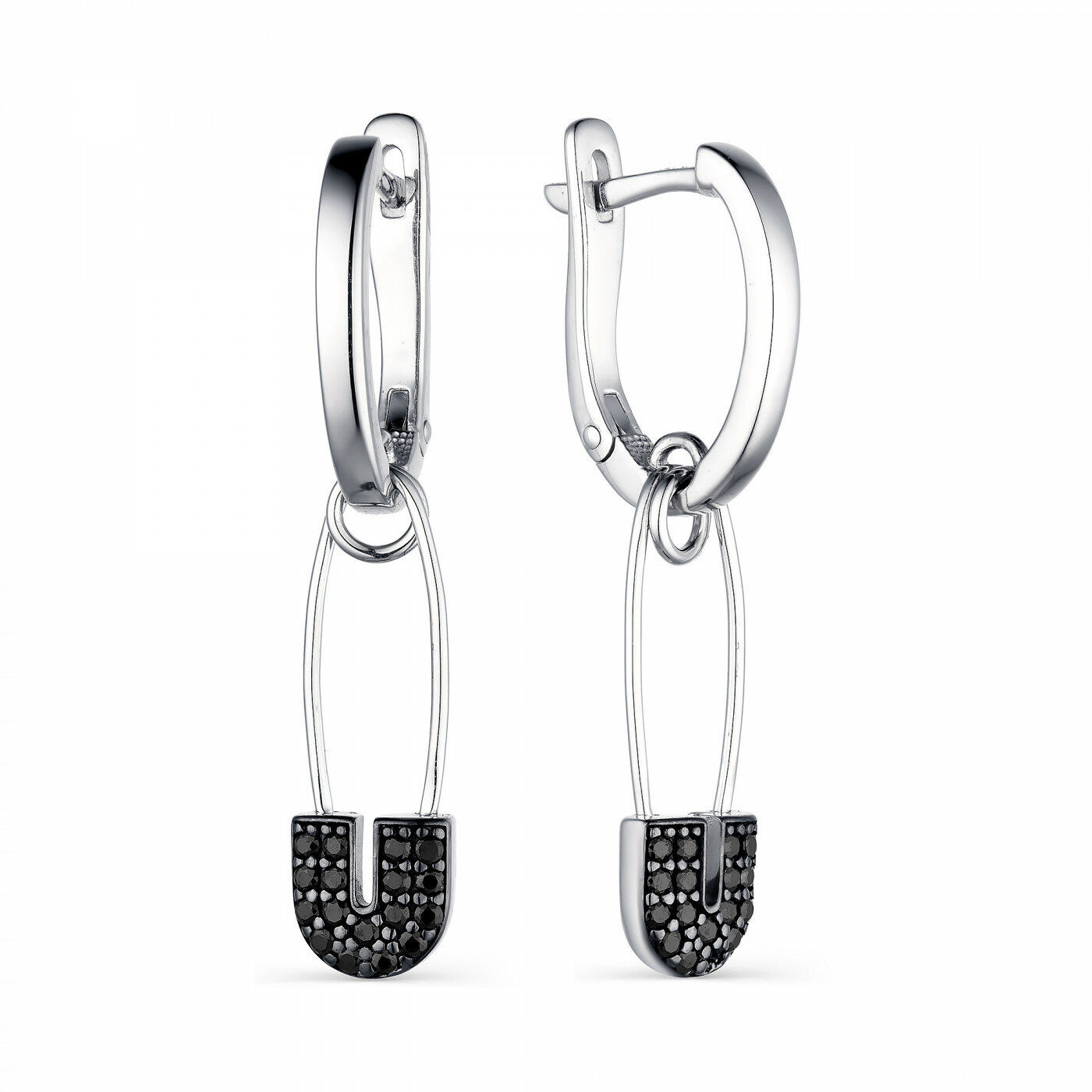 Серьги, серебро, 925 проба, фианит