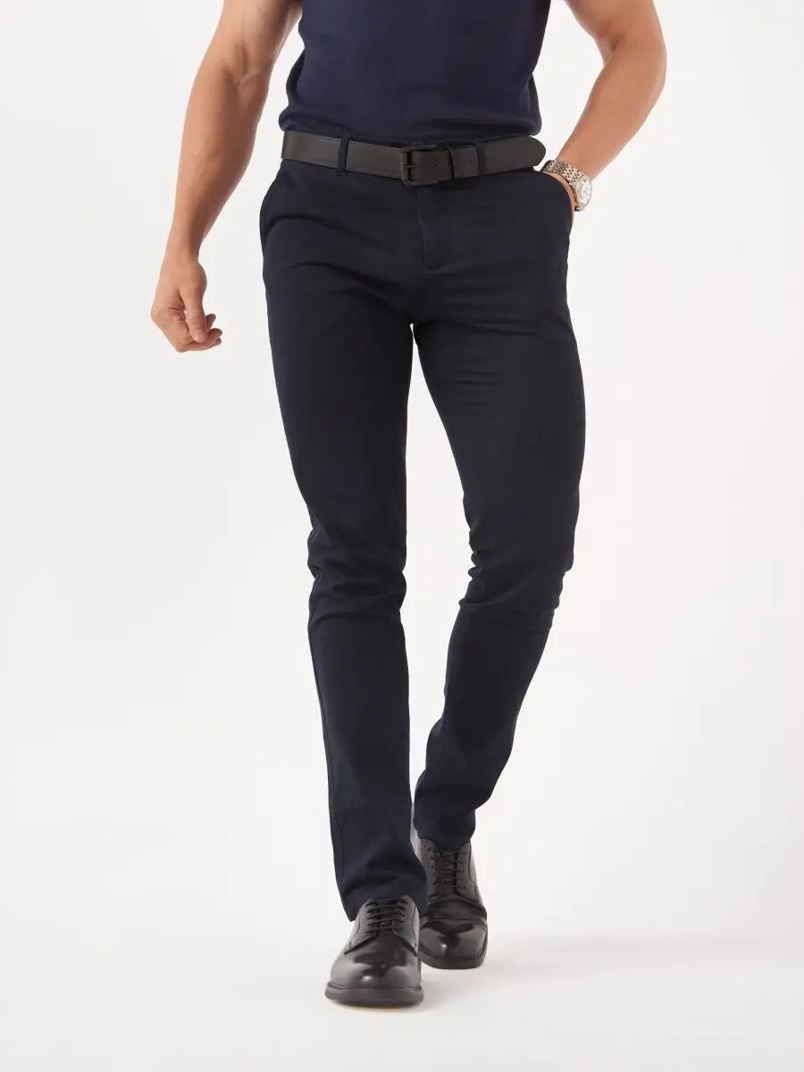 Брюки чинос классические прямые с поясом на резинке