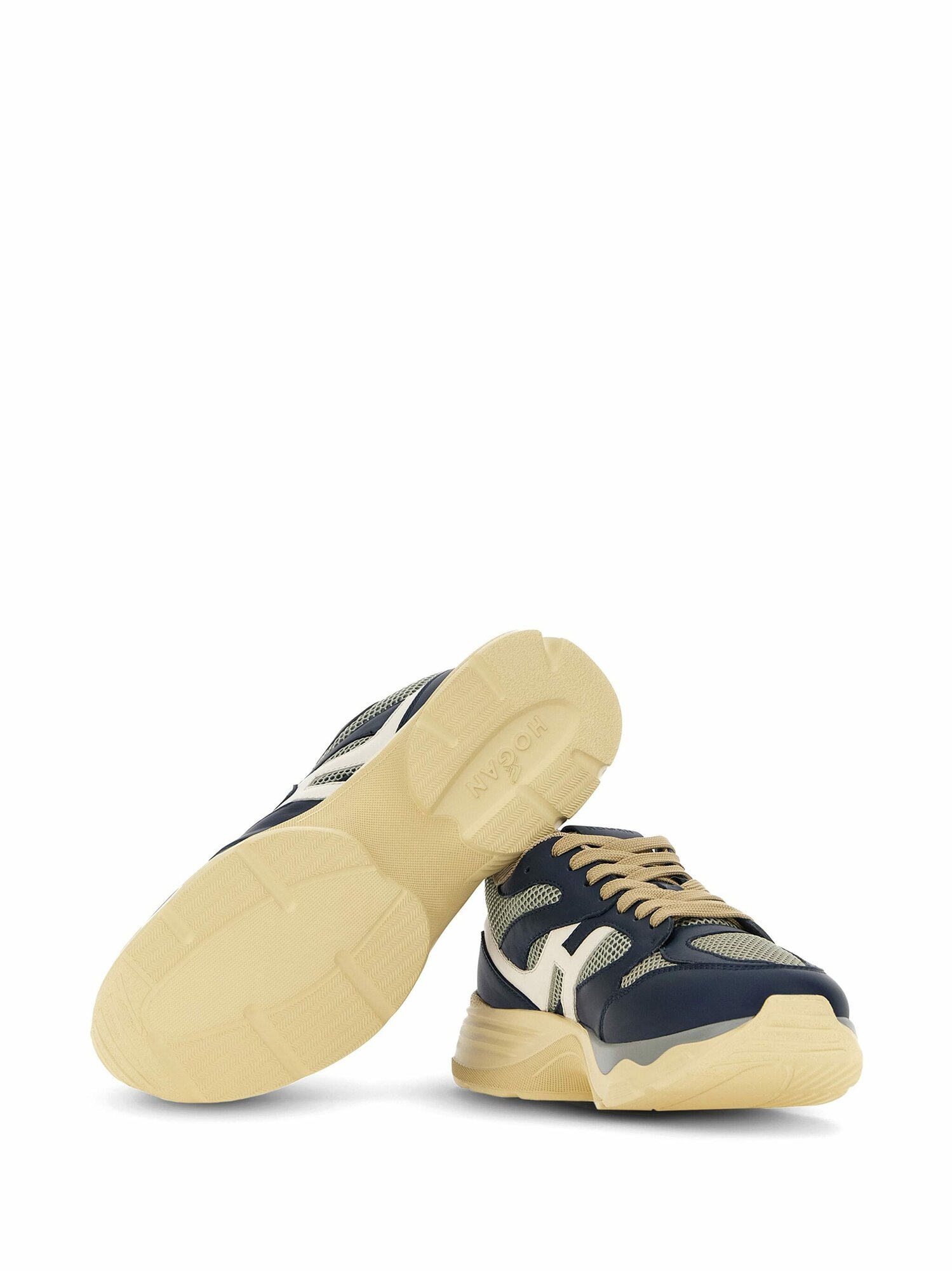 Кроссовки Hogan Panelled leather sneakers, размер 5,5 UK, синий — фото 1