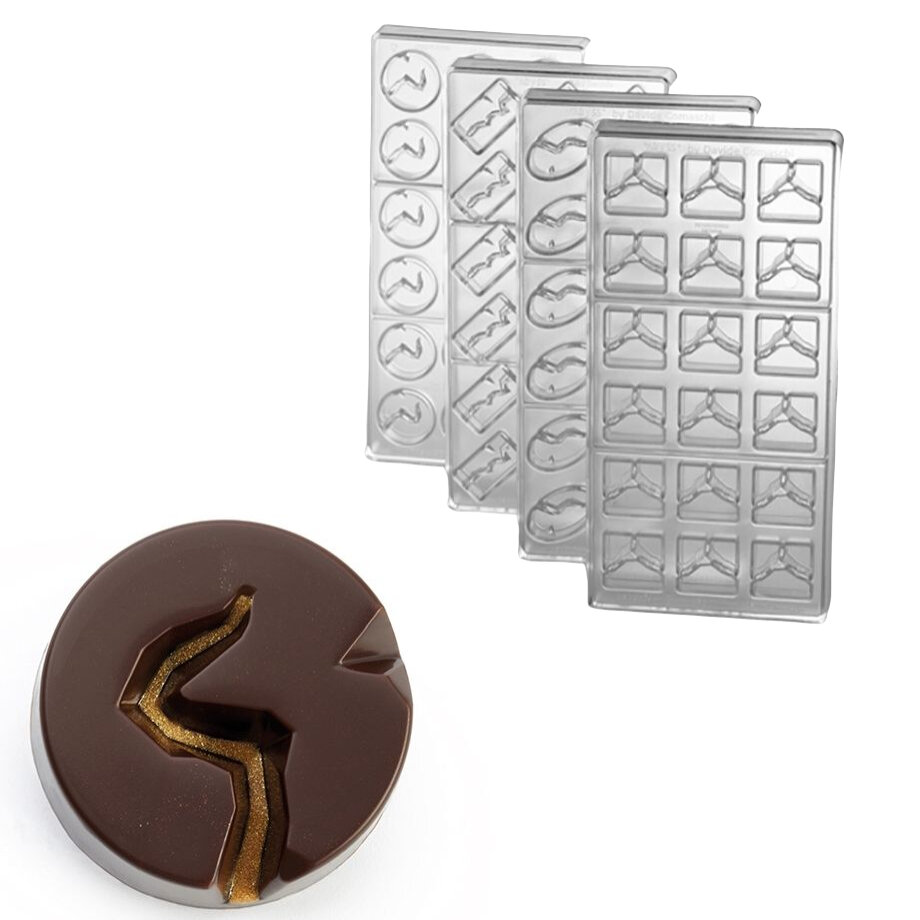 Форма поликарбонатная для конфет пралине круглая / Формочка кулинарная из пластика для приготовления шоколадных конфет / Молд кондитерский для шоколада круг / Трафарет для сладостей / Товары для кондитеров