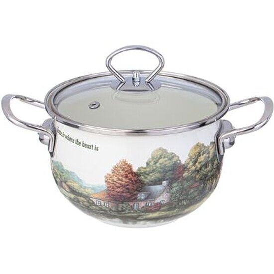Кастрюля Agness с крышкой, "family house", 2 л, 18см (943-066)