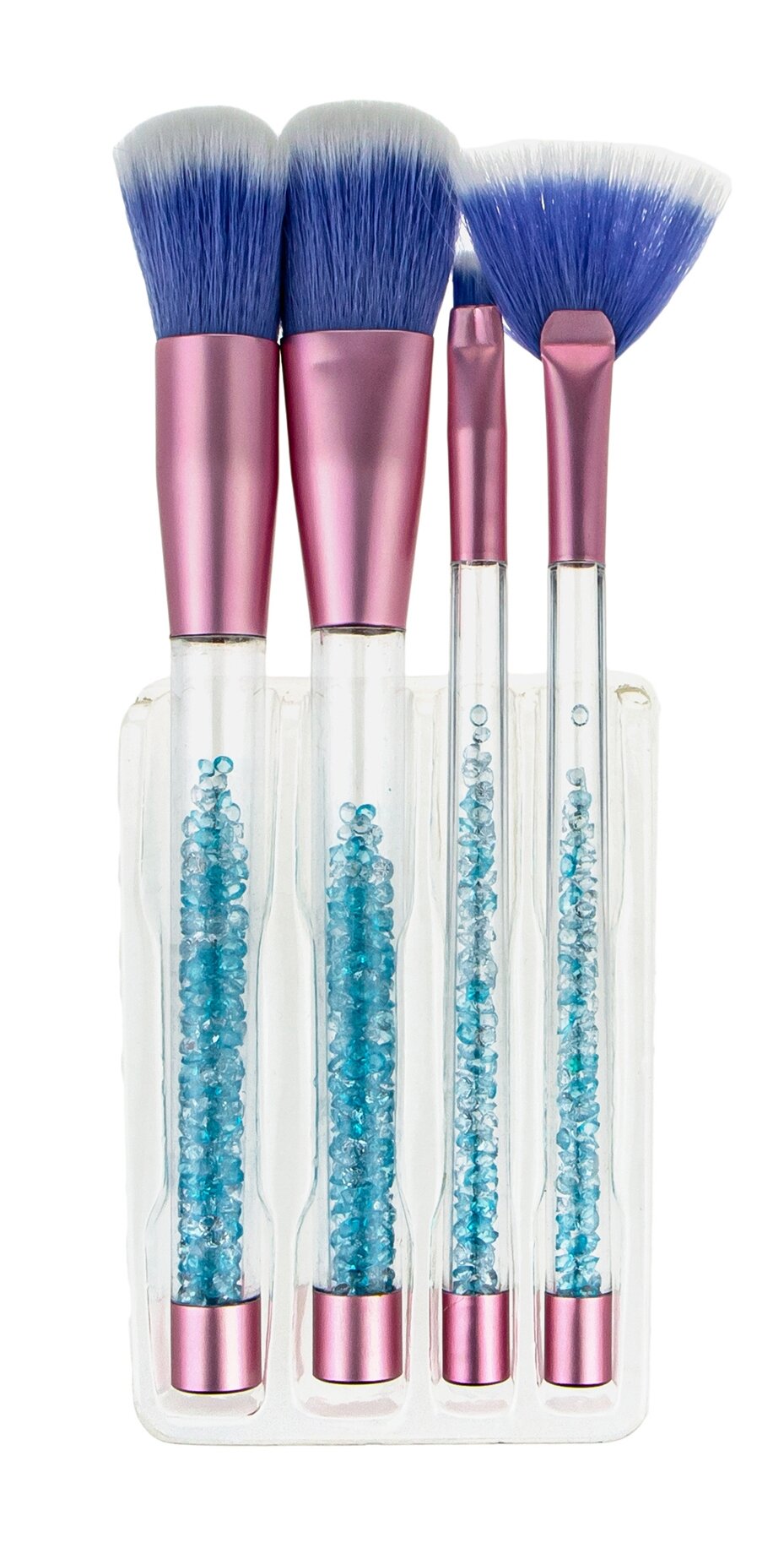 LUKKY Набор из кистей для нанесения макияжа с кристалликами в ручках Голбуой (Кисть для макияжа 4 шт.)