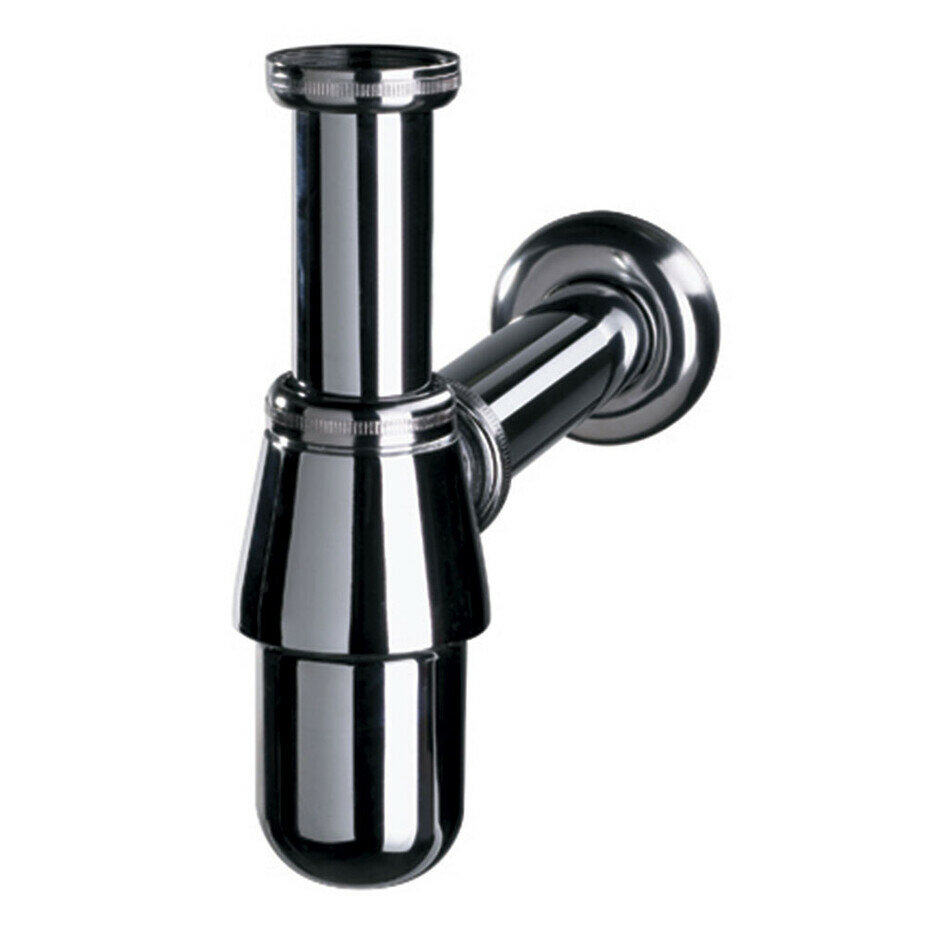 Сифон для раковины 1 1/4х32 мм бутылочный без выпуска с отводом хром