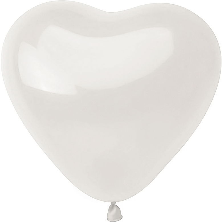 Сердце (10'/25 см) Белый, пастель, 100 шт.