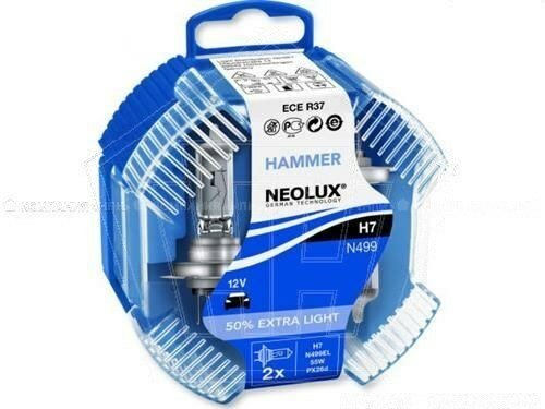 Лампа галогеновая h7 12v 55w neolux extra light +50% (кт-2шт) original (nl-499el2)