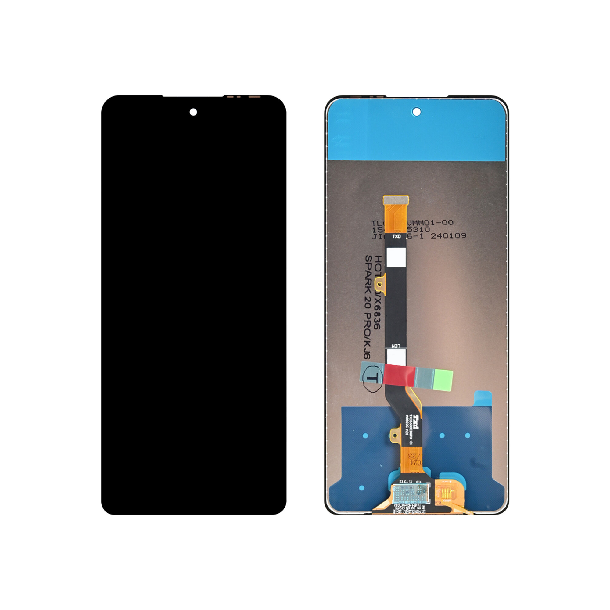 Дисплей (экран) в сборе с тачскрином для Infinix Hot 40, Tecno Spark 20 Pro черный (Premium LCD) / 1080x2460