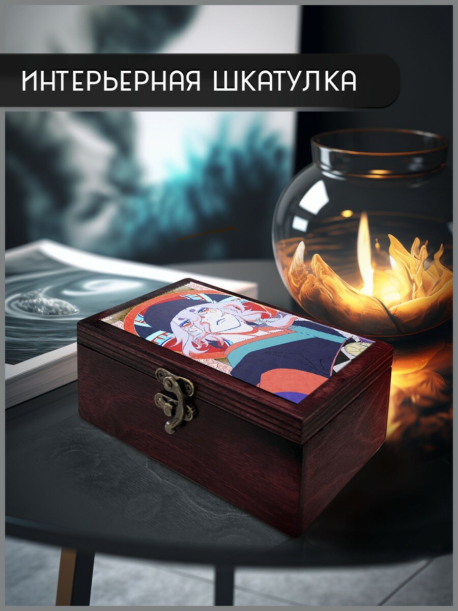 Шкатулка интерьерная вишня для украшений универсальная 16x10x6 см Аниме Mononoke (Аптекарь, монстры, Япония, эстетика - 2101