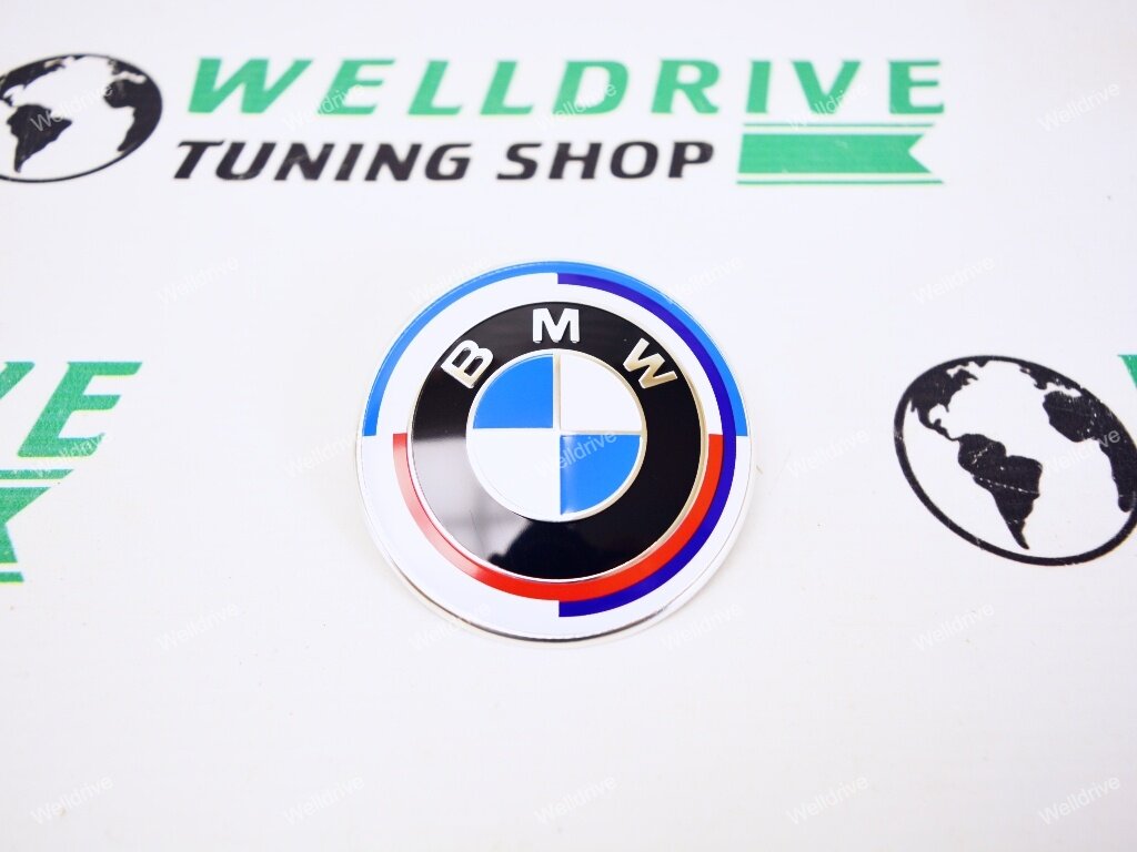 Эмблема шильдик на капот BMW 72 мм юбилейная anniversary Jahre