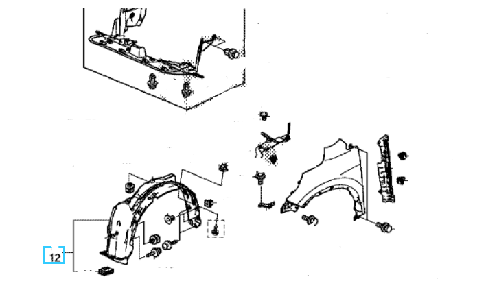 Крыло в сборе, лев. передн. внутр. (Оригинал)