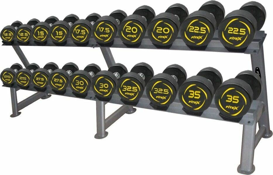 Набор полиуретановых гантелей 12.5-35кг (10пар) со стойкой FTX-415.1