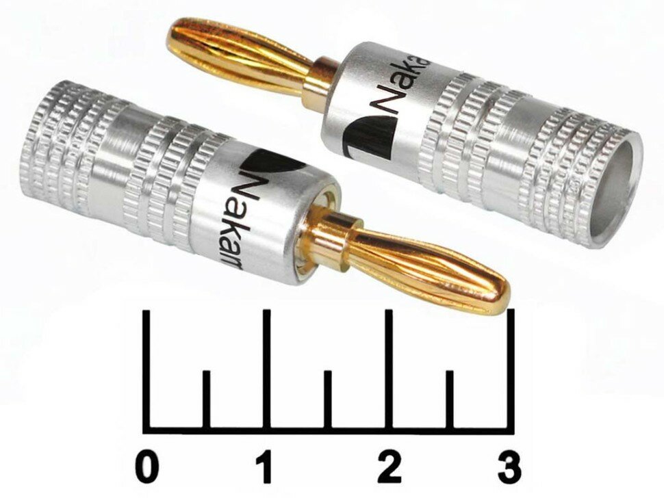 Клемма банан штекер gold металл черная Nakamichi
