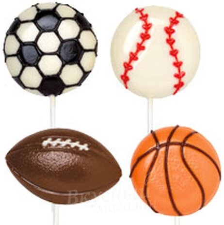 Молд для шоколада/мастики Спортивные мячи Sports lollipop mold Wilton 2115-4432 (Набор из 3 шт.)