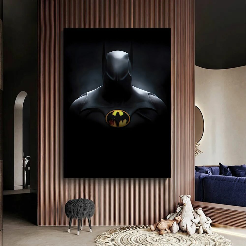 Картина ВсеКартины "Бэтмен", на холсте, на подрамнике, печать, супергеройская тематика