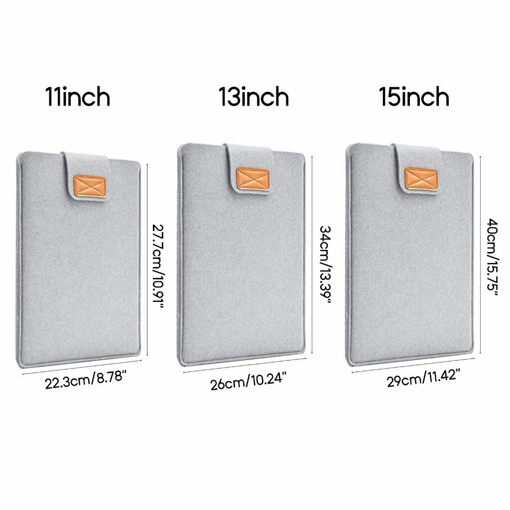 Фетровая сумка для ноутбука-темно-серая-11 дюймов