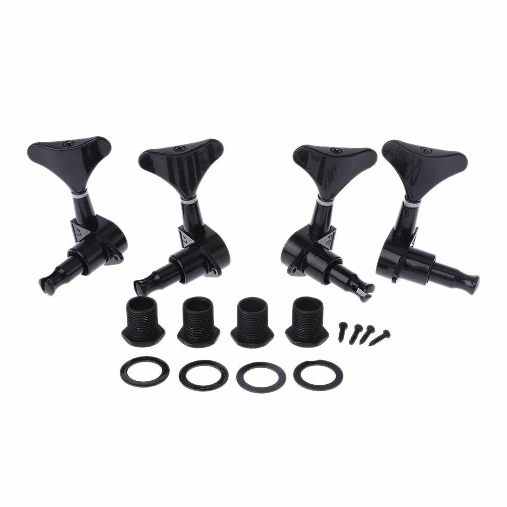 Четырехструнные бас-гитары черные (2 слева, 2 справа)