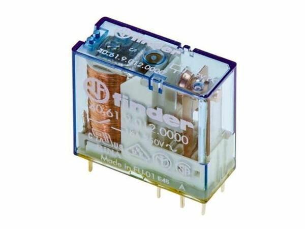 Реле электромагнитное FINDER 406190120000, промежуточное, Uобмотки 12VDC, SPDT, 16A, контакты AgCdOC